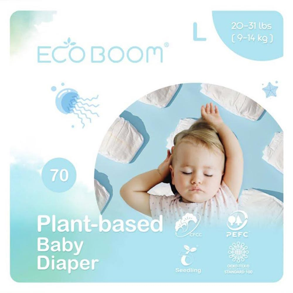 Eco Boom Plant-Based Diaper 9-14Kg - 70 Pieces | Jomla.ae