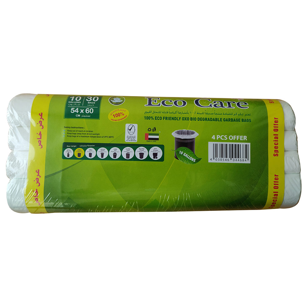 Order Eco Care - White Bin Liner Roll 30 Bags 10 Gallon Pack of 4 Now ...