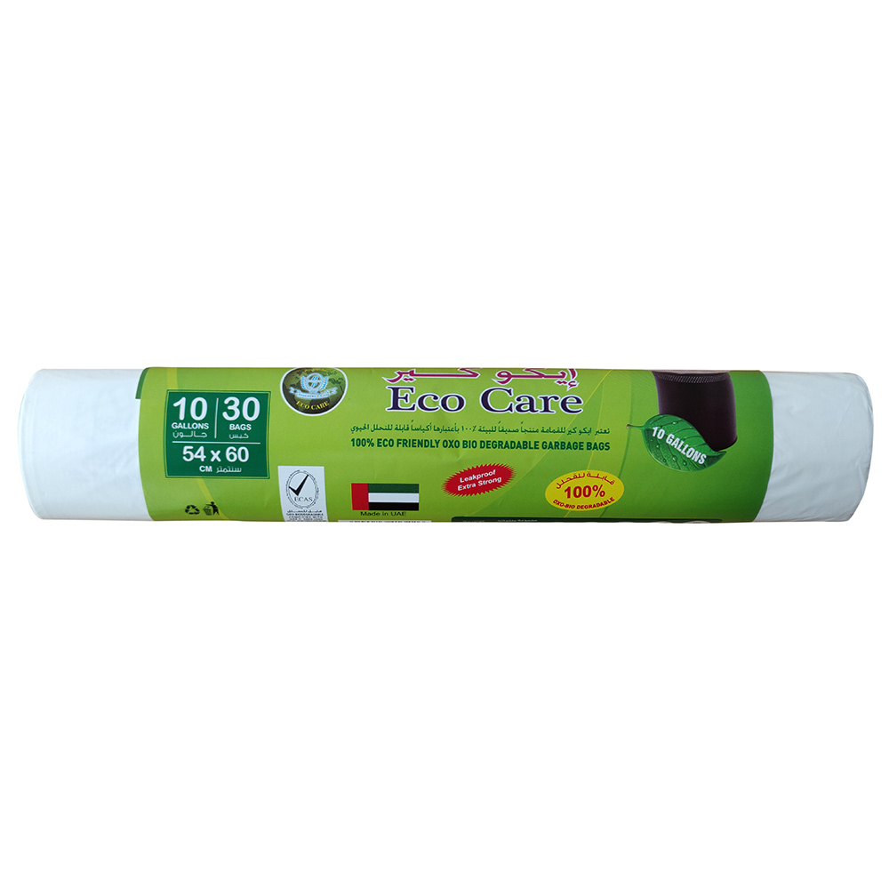 Eco Care - White Garbage Bag Roll - 30 Bags - 10 Gallon | Jomla.ae