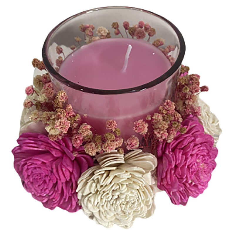 Eco Flowers - Handcrafted Candles W/ Eco Dried Flowers- Strawberry ...