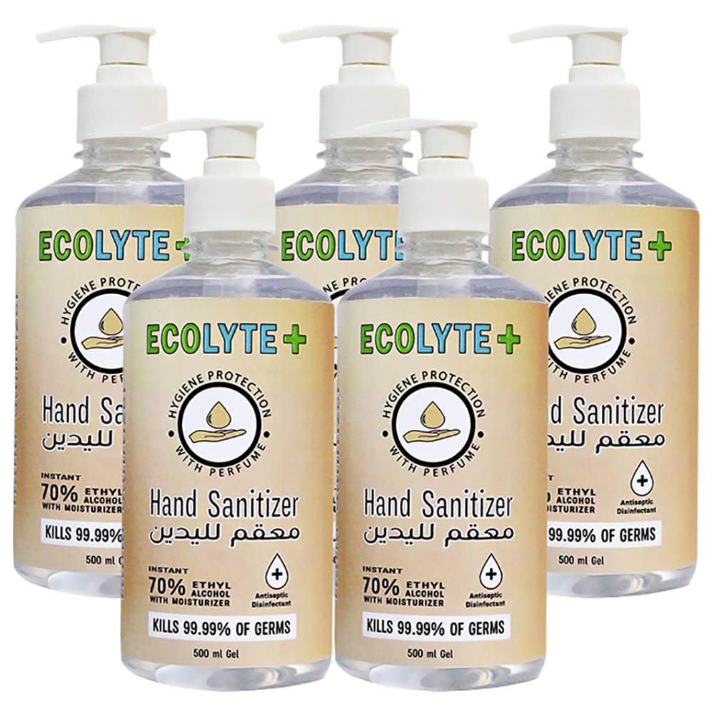 Ecolyte+ - GMP & ISO Certified Hand Sanitizer Gel - 500Ml - 5pc | Jomla E-Commerce Trading LLC