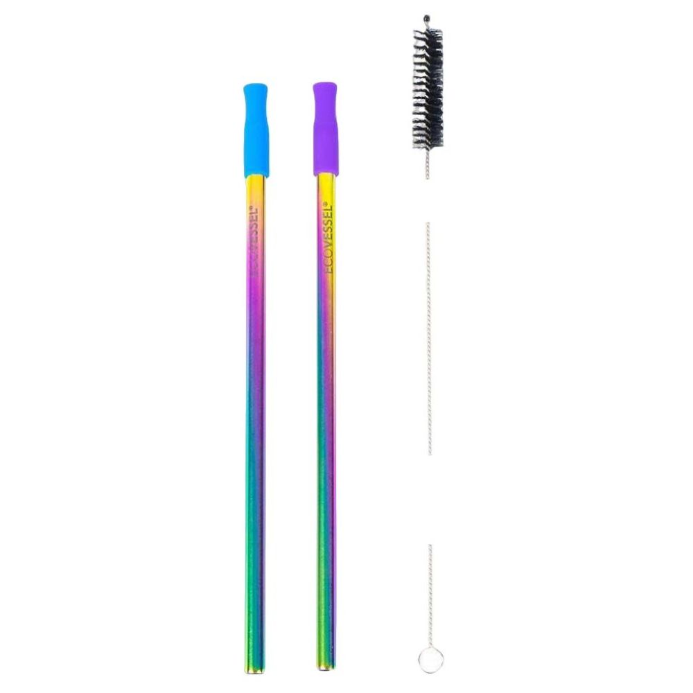 Ecovessel - Stainless Steel Straw Pack of 2 - RGB | Jomla.ae
