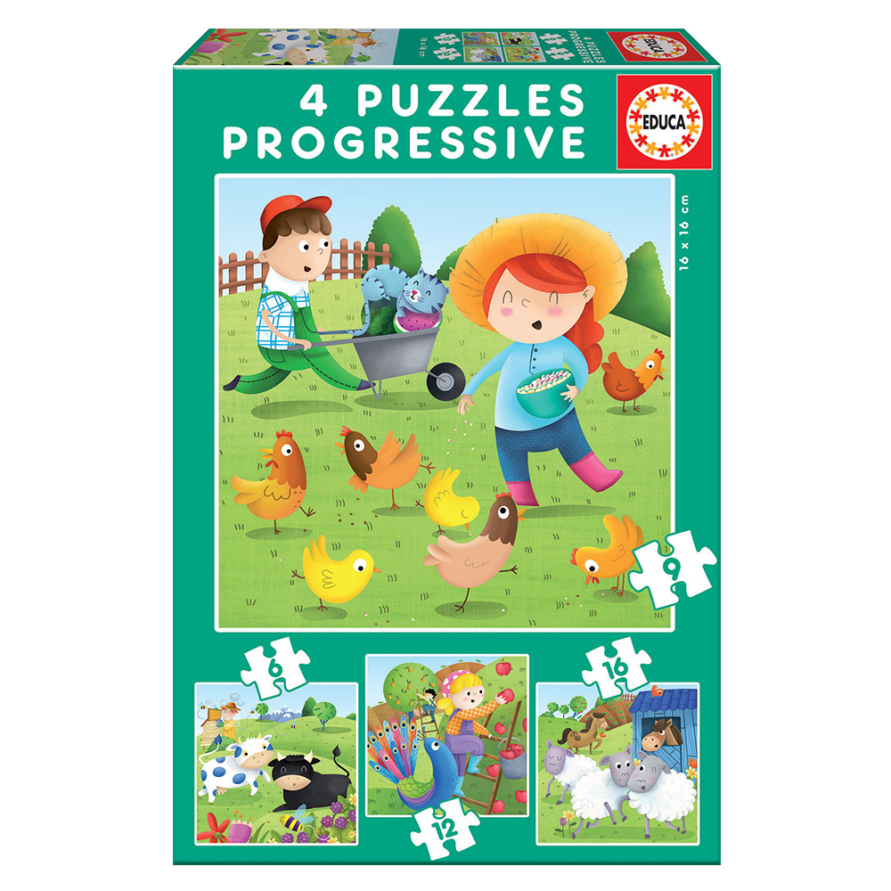 Educa - Progressive Puzzles Farm Animals | Jomla.ae