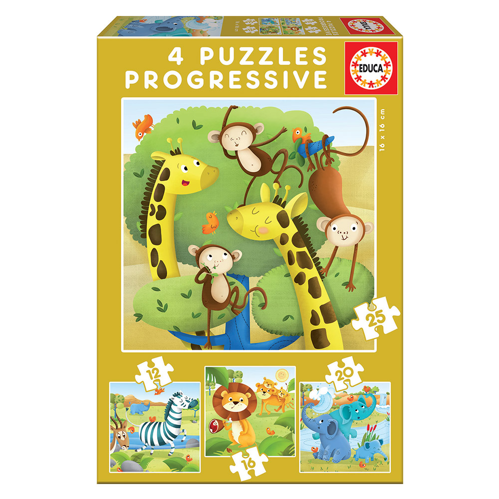 Order Educa - Progressive Puzzles Wild Animals Now! | Jomla.ae