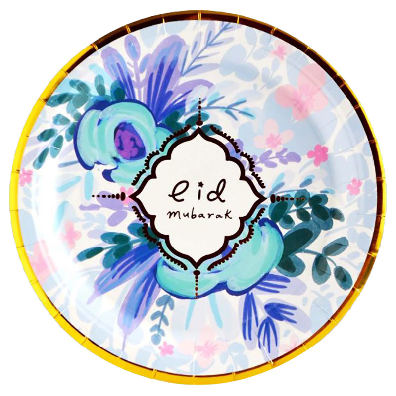 Order Eid Party - Floral Paper Plates - 10pcs Now! | Jomla.ae