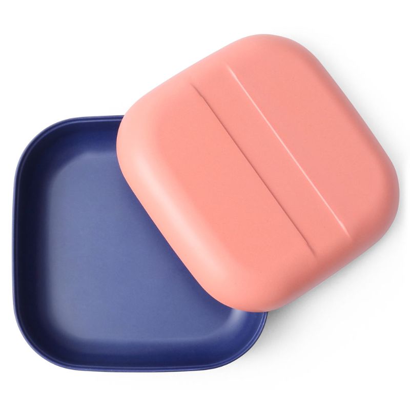 Ekobo - Go Duo Color Snack Box - Coral/Royal Blue | Jomla.ae