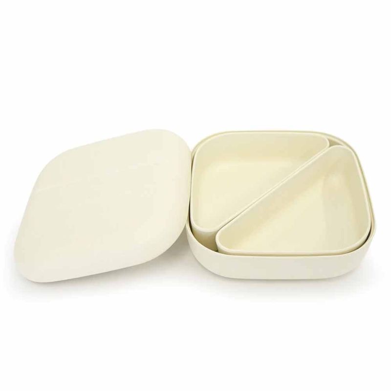 Ekobo - Go Square Bento Lunch Box - White + Compartment | Jomla.ae