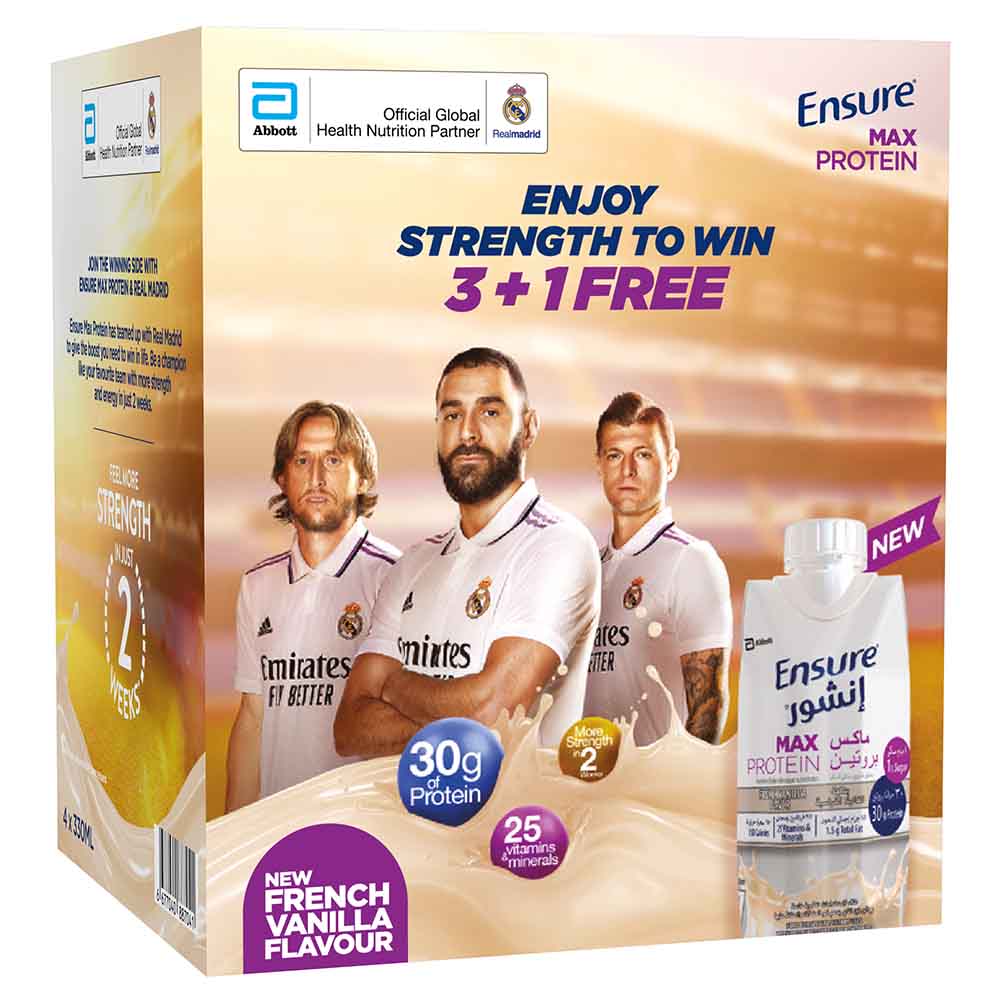 Order Ensure Max - Protein Shake 330ml - Vanila - Pack of 4 Now! | Jomla.ae