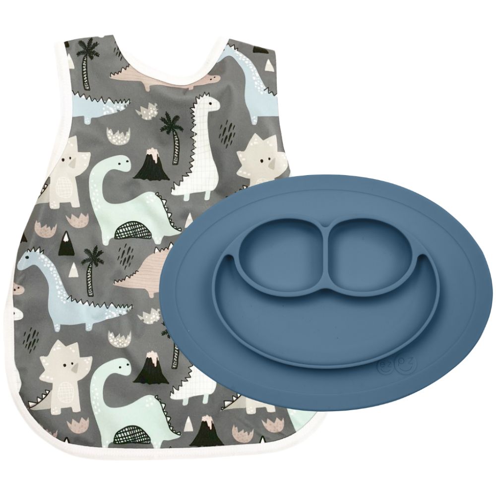 Order Ezpz - Indigo Mini Mat & Dinosaur Drawing Bapron Bundle Now ...