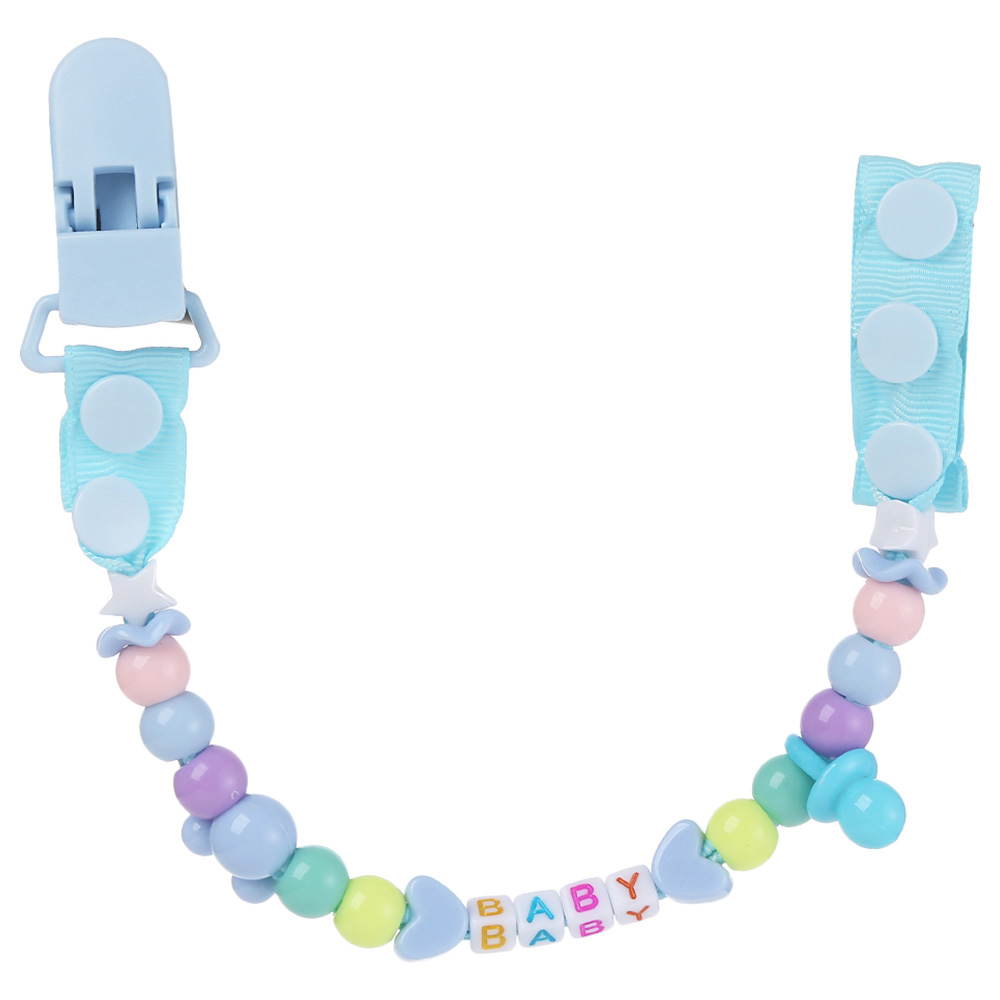 Order Factory Price - Simple Beaded Pacifier Clips - Blue Now! | Jomla.ae