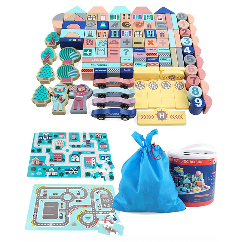 Order Factory Price - Wooden City Blocks Shapes Stacking Toy 161pc Now ...