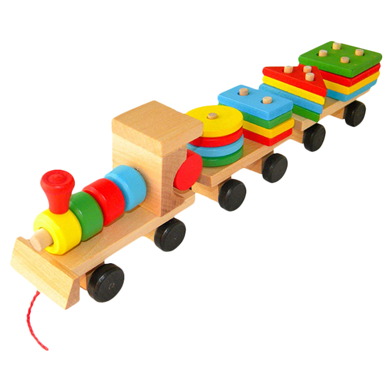 Order Factory Price - Wooden Toy Stacking Train - Pull Along Toy Now ...