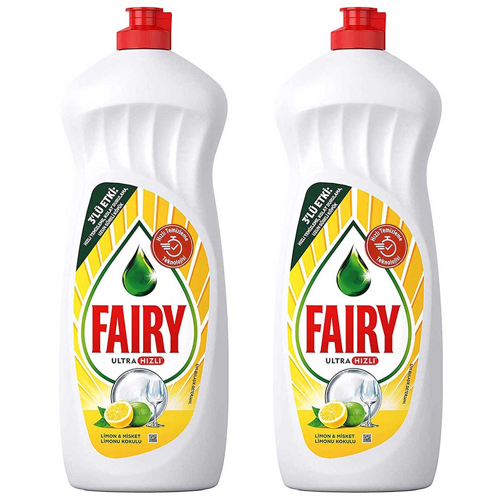 Fairy - Dishwashing Liquid Lemon 650ml - Pack of 2 | Jomla.ae