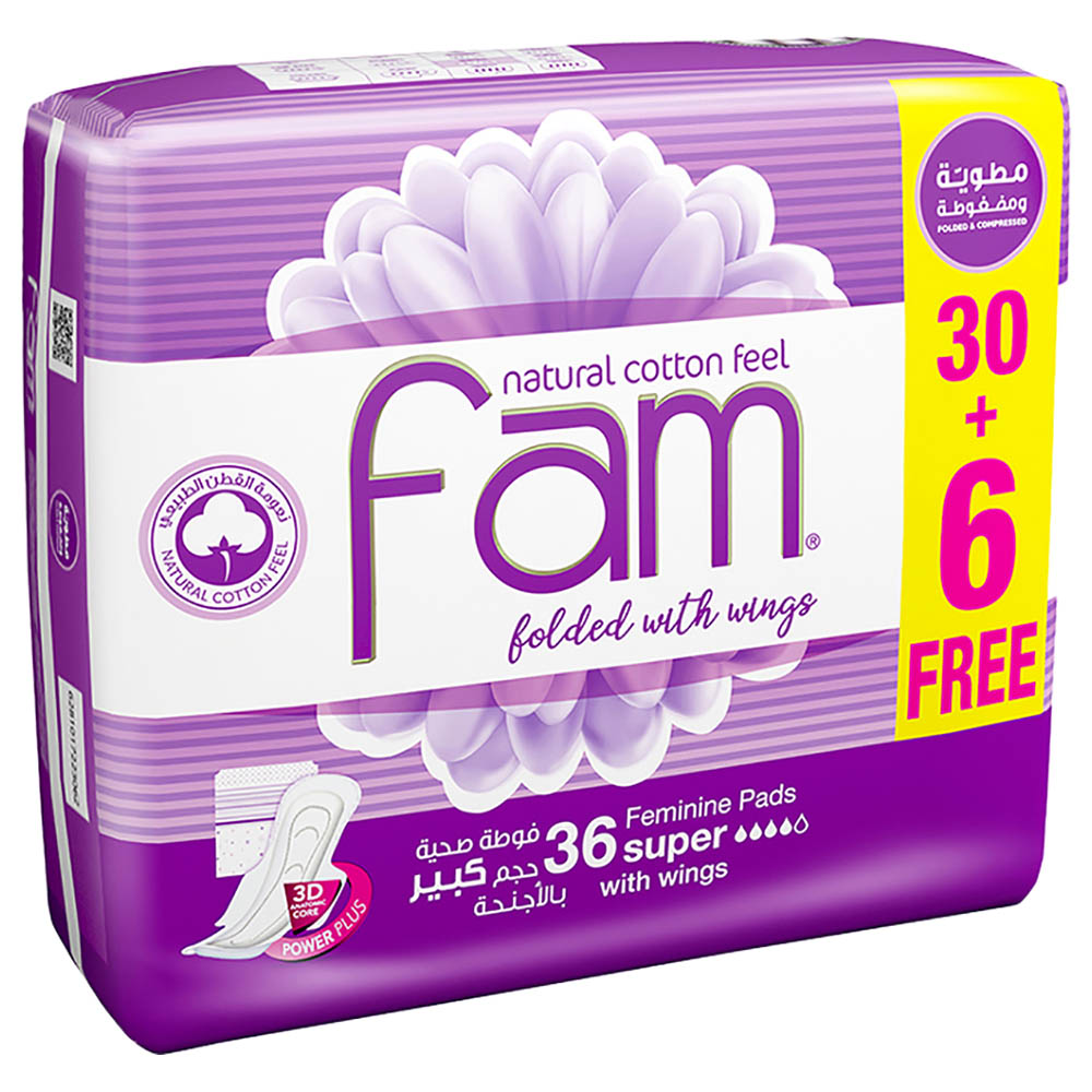 Order Fam Natural Cotton Feel Maxi Thick Sanitary Pads 30+6 Pads Now ...