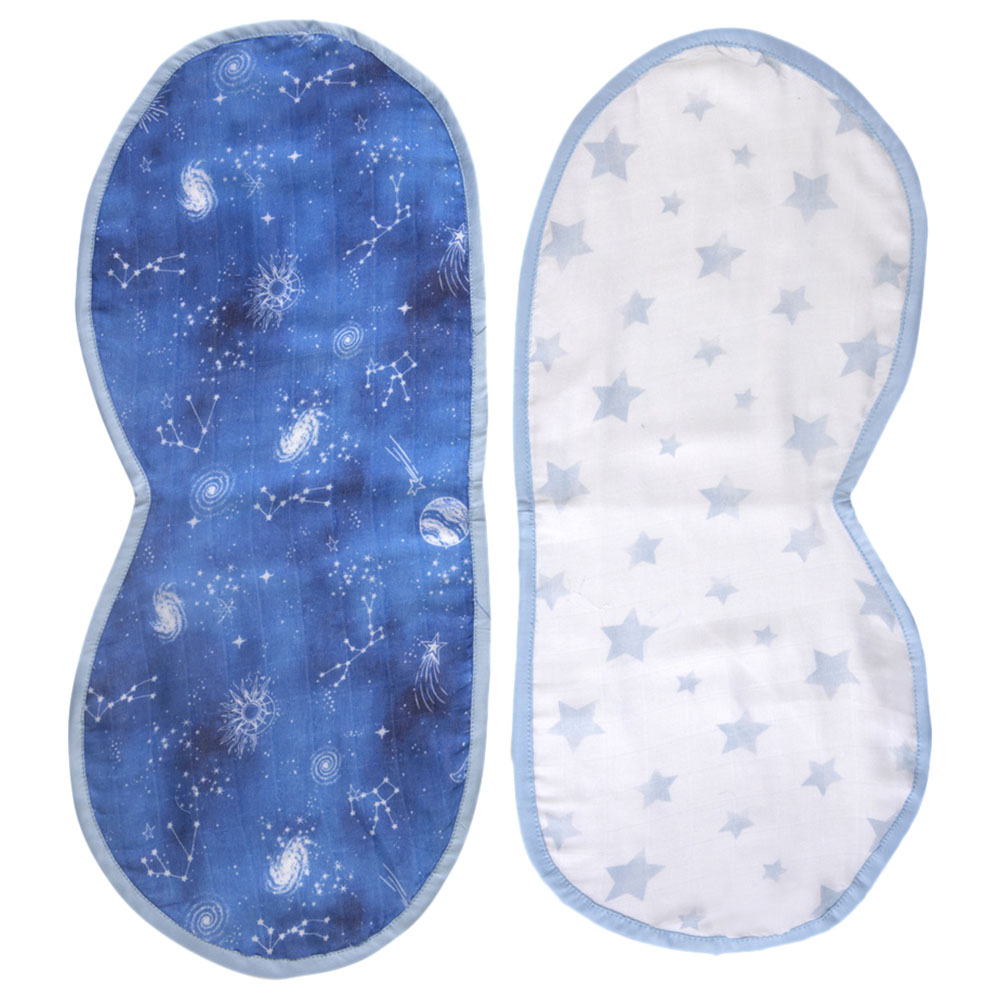 Fancy Fluff - Bamboo Muslin Burp Cloth Pack of 2 - Starry Night | Jomla.ae