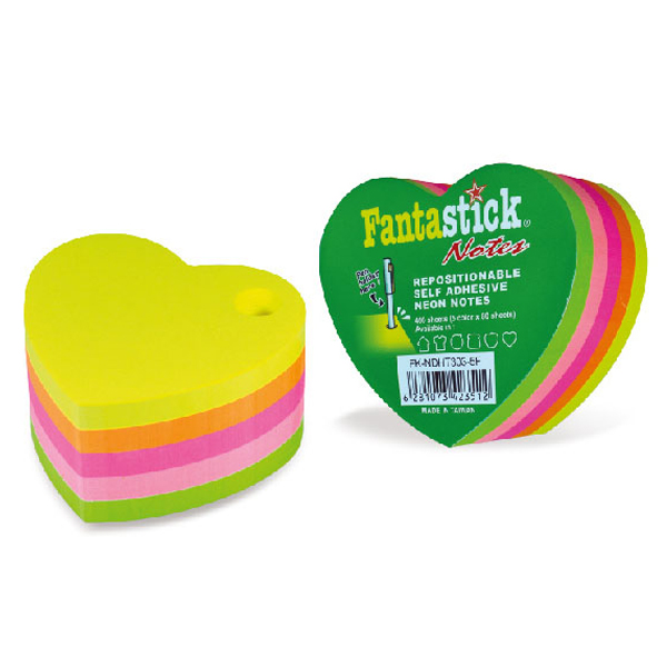 Order Fantastick - Stick Notes 5 Colors Hearts 12pcs Now! | Jomla.ae