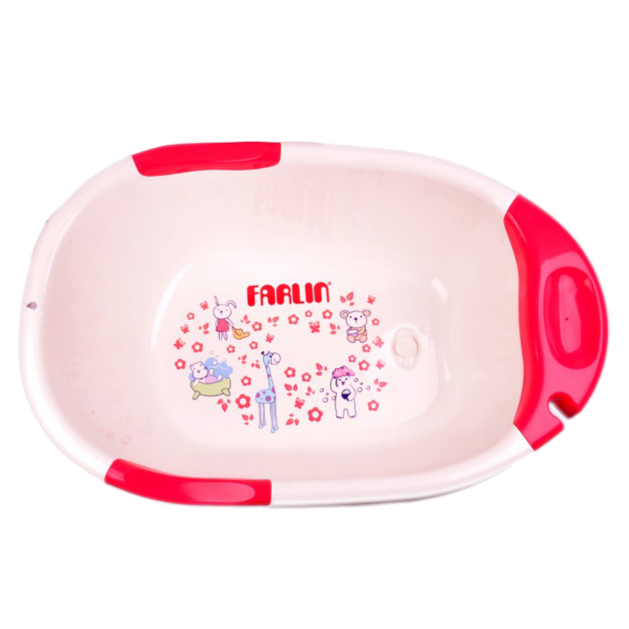 Farlin Dual-Color Bath Tub With Net - Pink | Jomla.ae