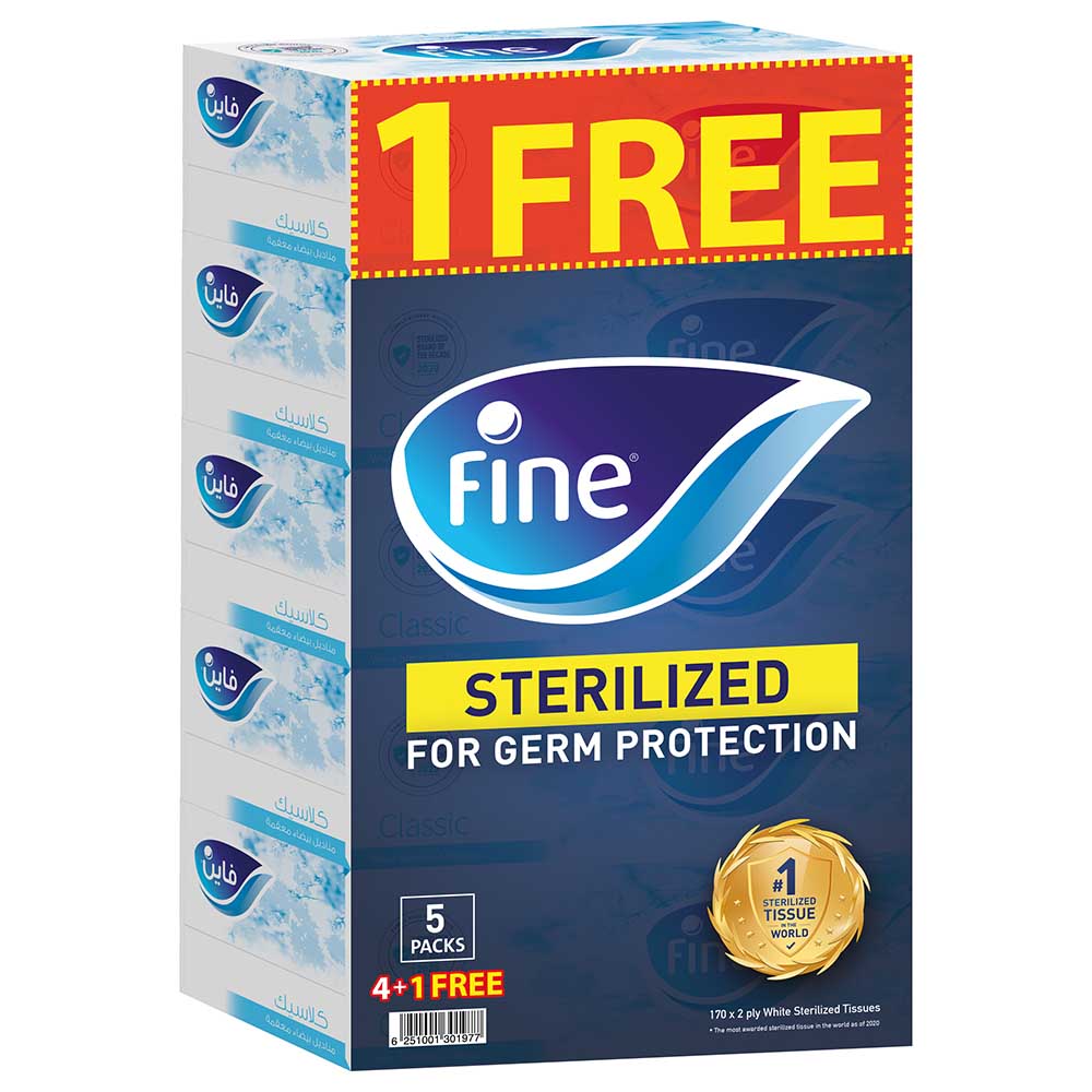 Fine - Classic, Soft Facial 850's Tissues - Pack Of 5 | Jomla.ae