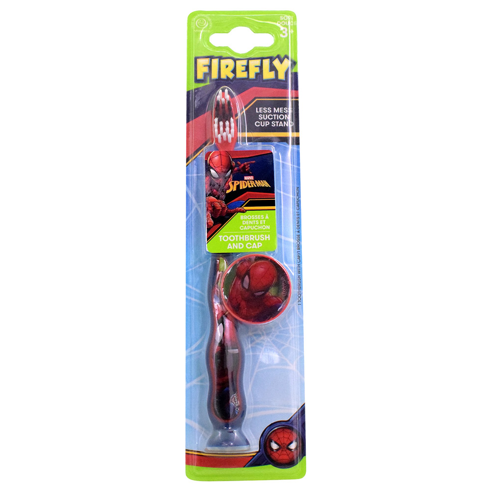 Order Firefly - Marvel Spider Man Toothbrush With 3D Cap Now! | Jomla.ae