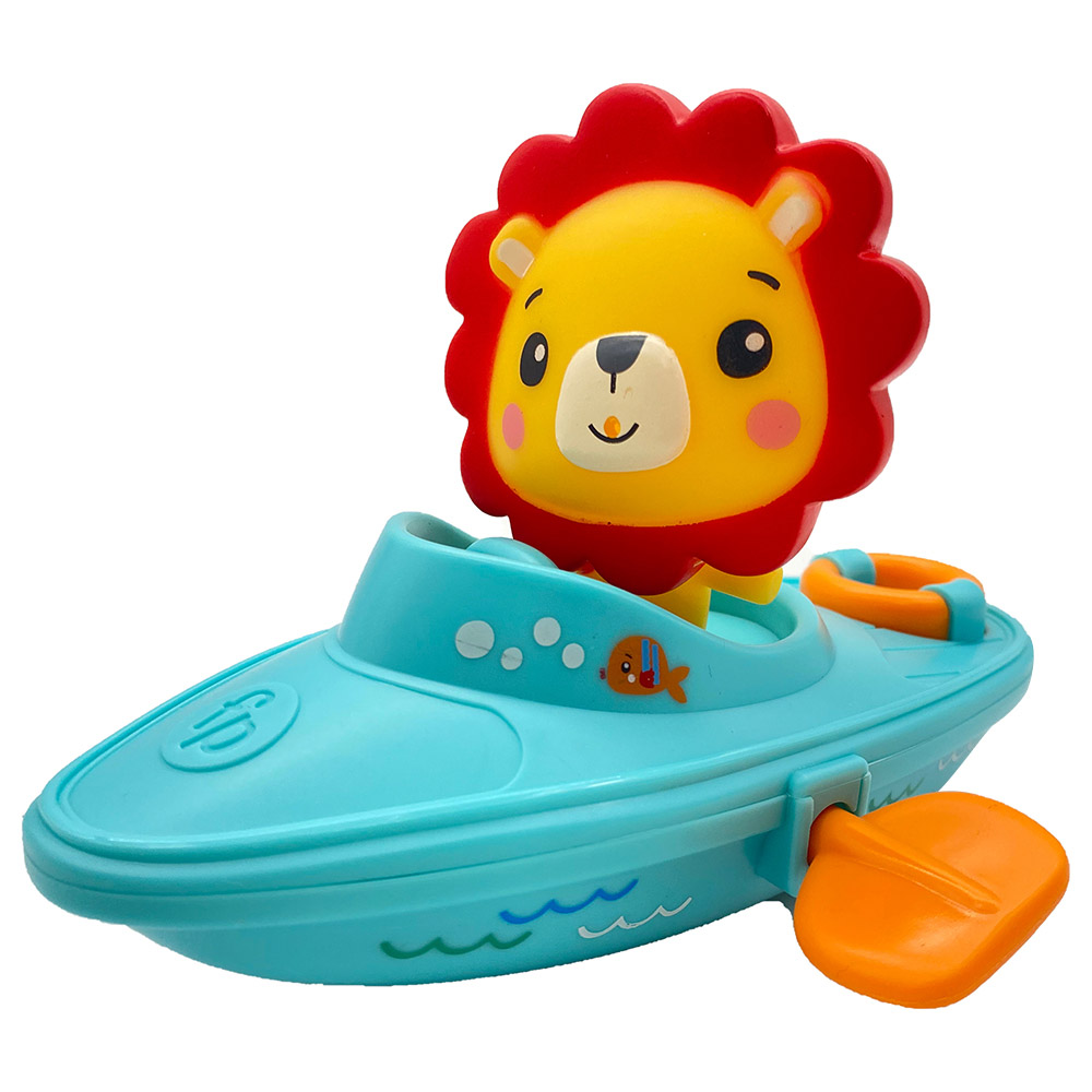 Fisher Price - Wind Up Boat w/ Figure Animal - Lion | Jomla.ae