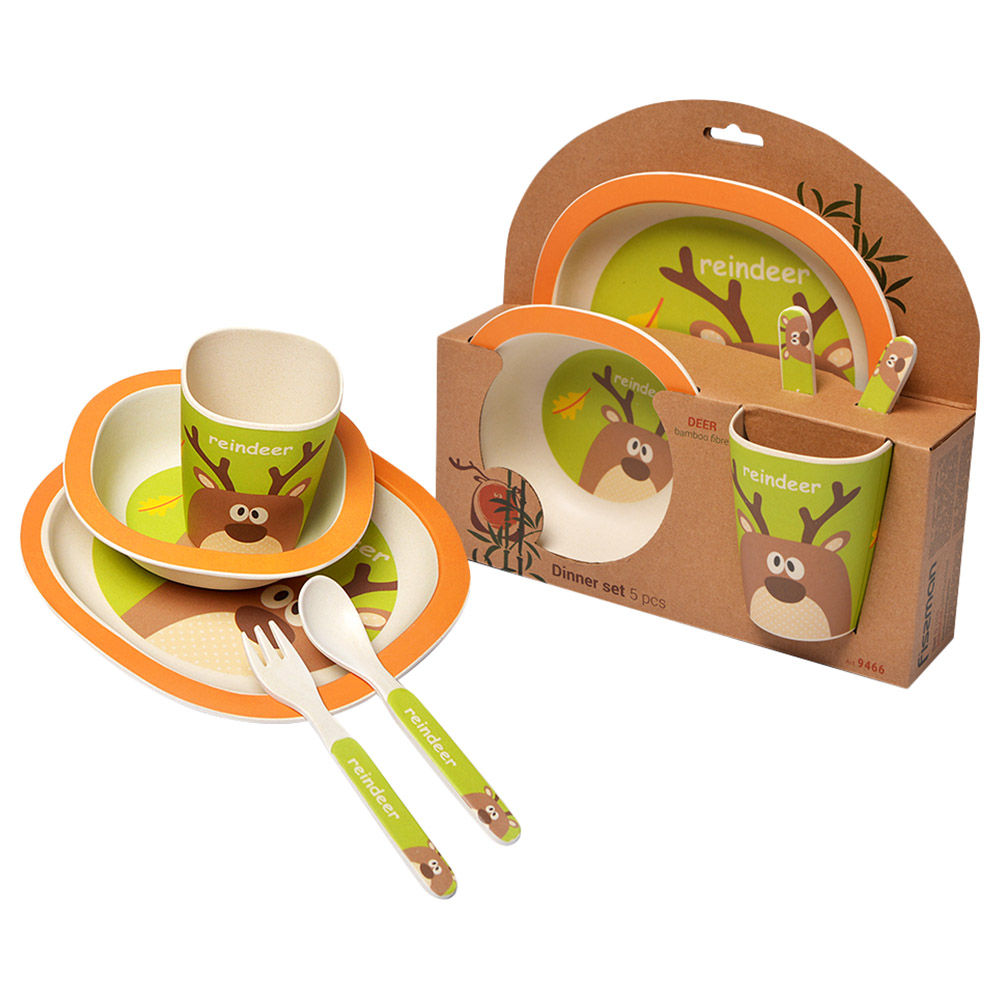 Fissman - Dinner Set Deer - Bamboo Fibre - 5Pcs | Jomla.ae