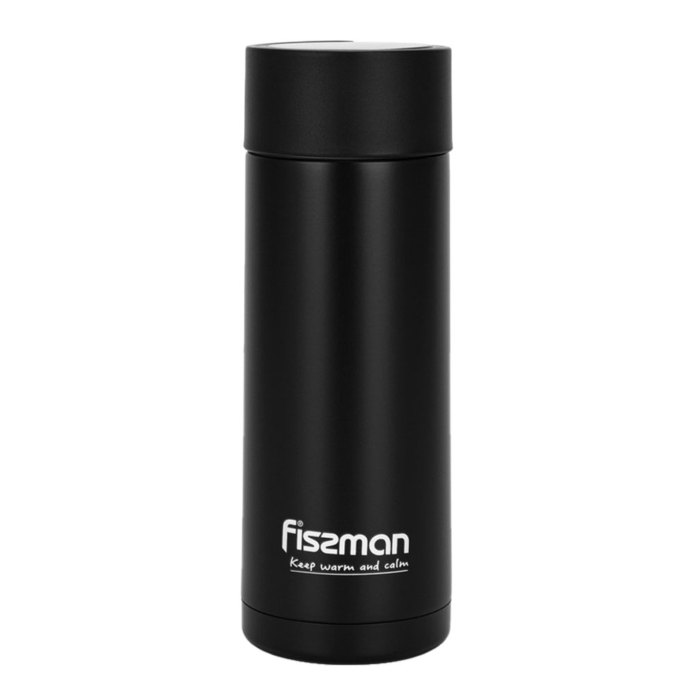 Fissman - Double Wall Vacuum Flask - 390Ml - Black | Jomla.ae