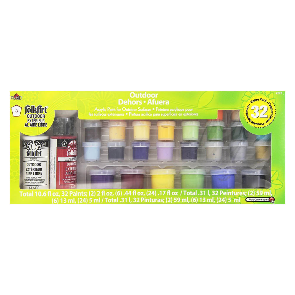 Order FolkArt - Outdoor Color Paint Set 32Pcs Now! | Jomla.ae