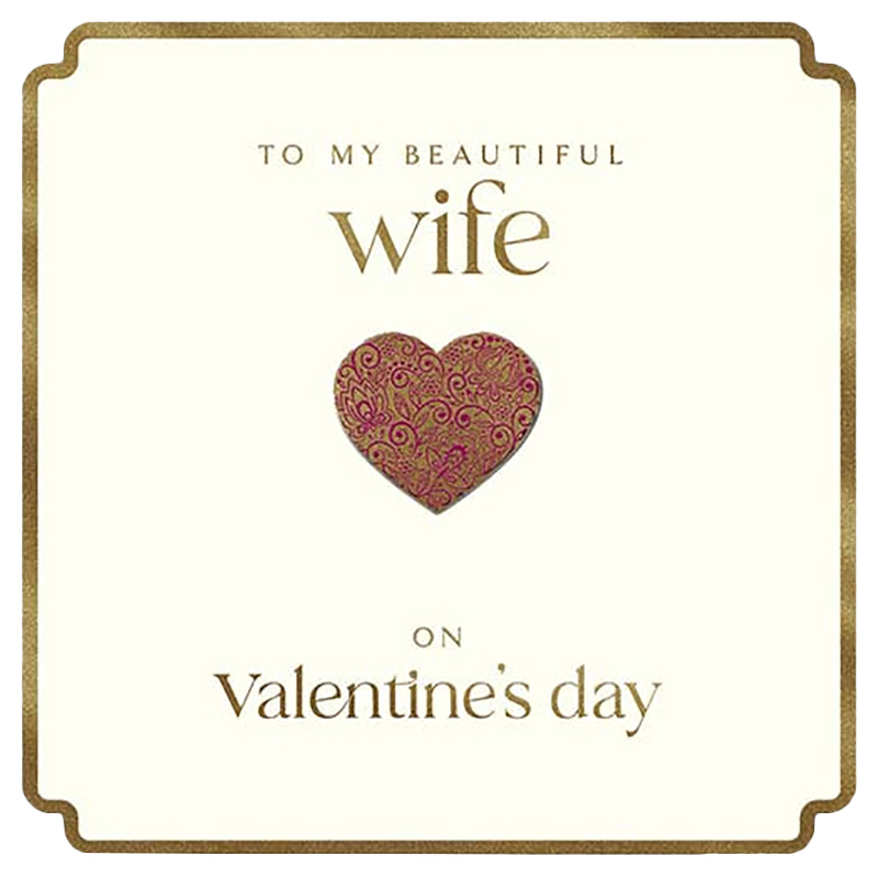 Order Fox & Butler - Beautiful Wife Gold Red Heart Card Now! | Jomla.ae