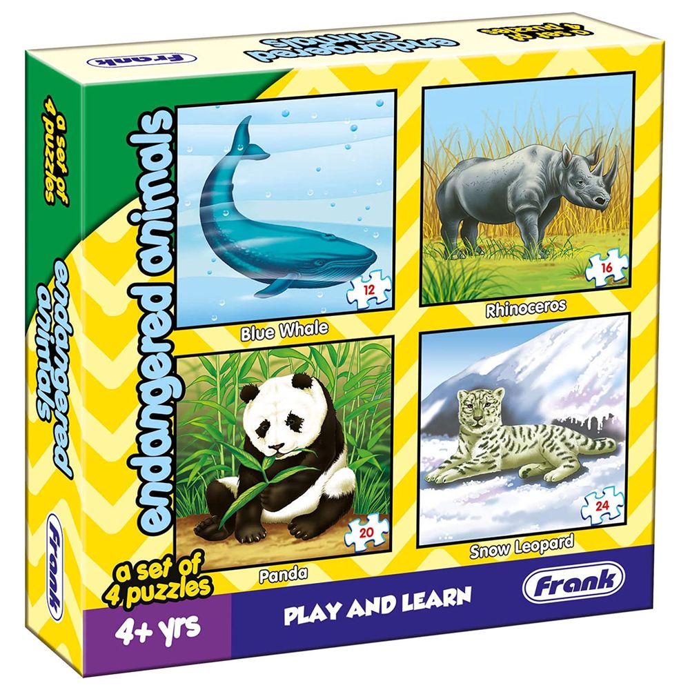Order Frank - Endangered Animals Pack of 4 Puzzles - 72pcs Now! | Jomla.ae