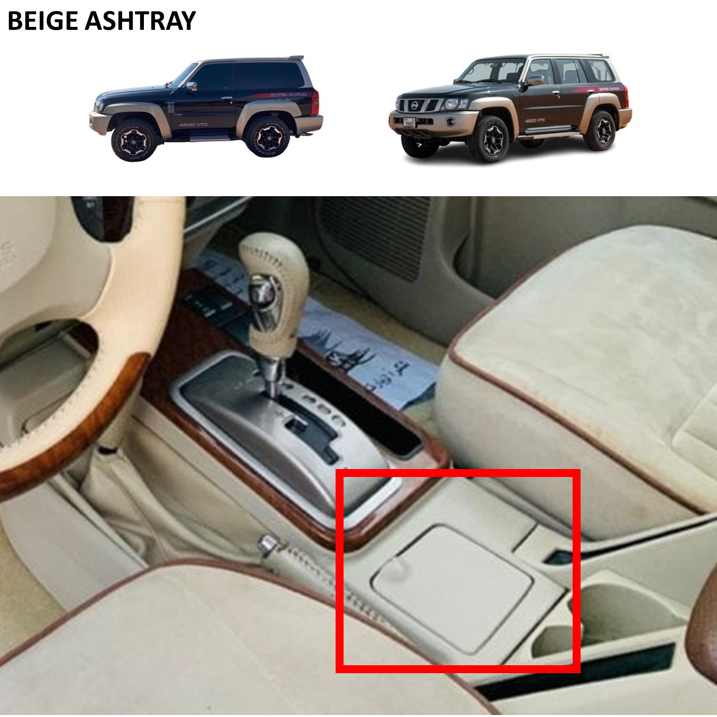 Order Front Ash Tray Beige - Nissan Patrol Y61 GU VTC Now! | Jomla.ae