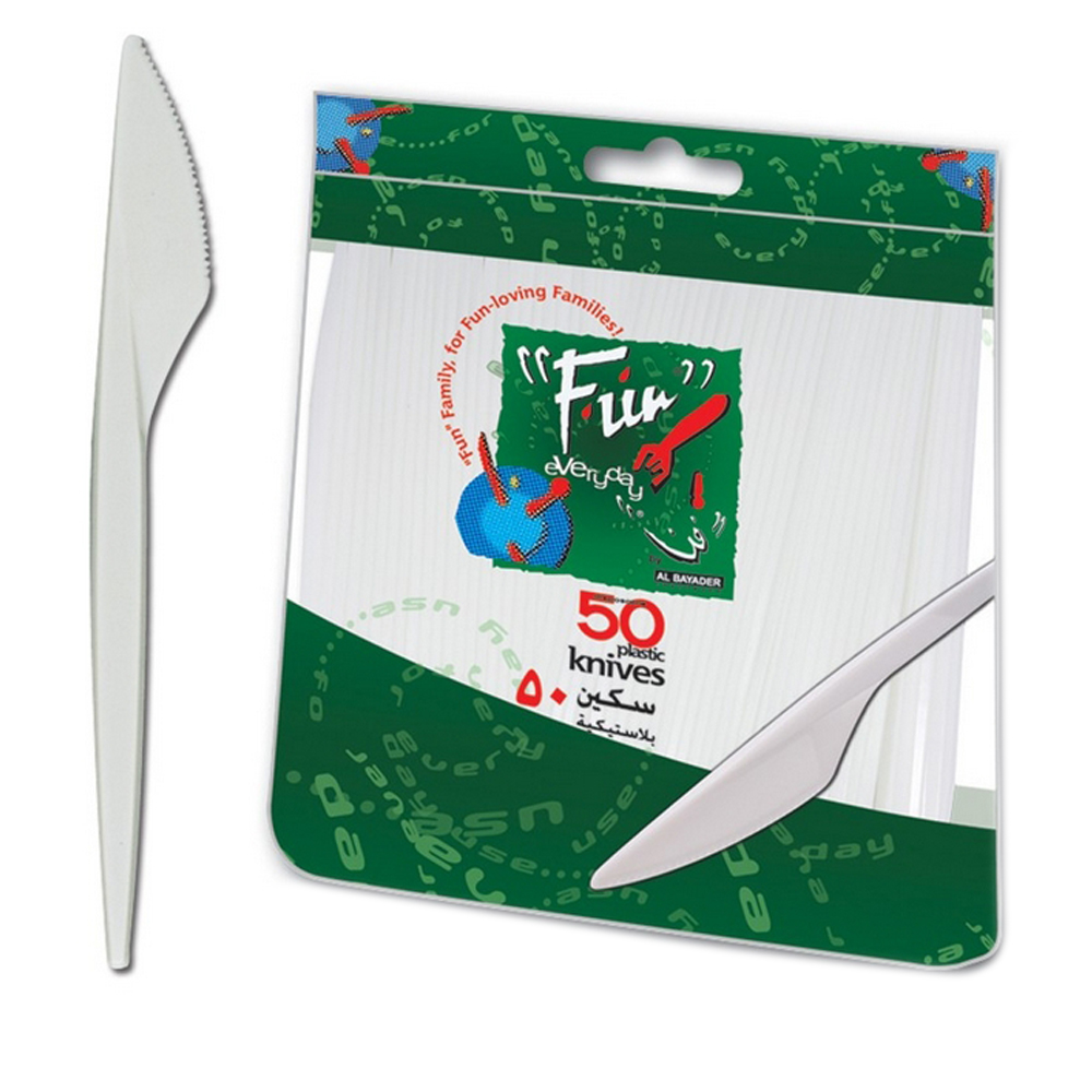 Order Fun - Everyday Disposable Plastic Knife Set 6.5 Inch Pack Of 50 ...