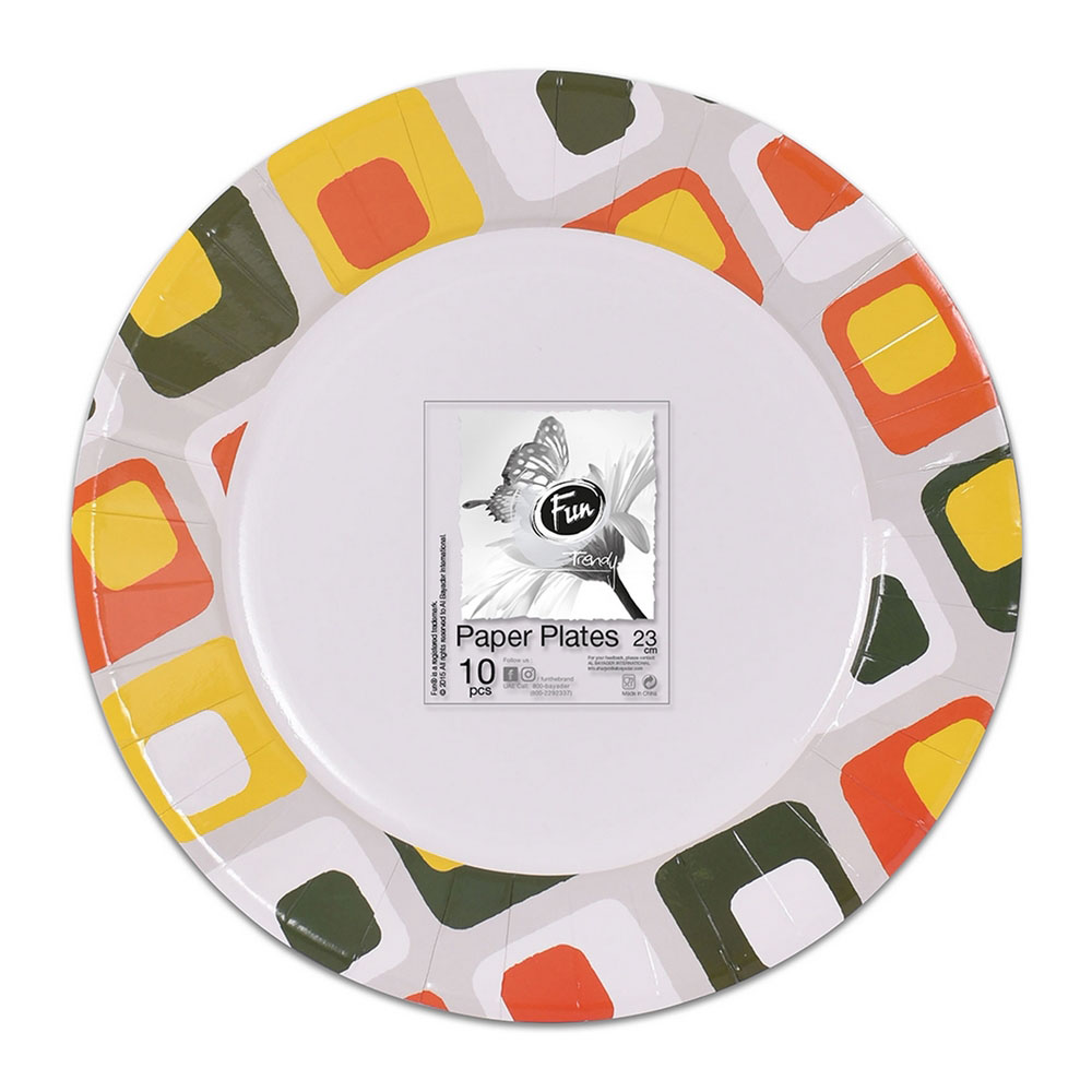 Fun - Trendy Paper Plate For Birthday Parties 23 cm - Summer 5 Pack Of ...