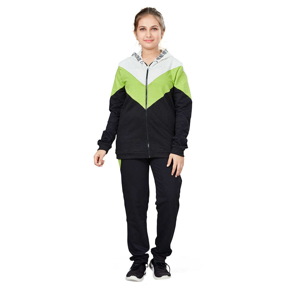 Order Genius - 2pc-Set - Girls Zipper Top W/Joggers - Black Now! | Jomla.ae