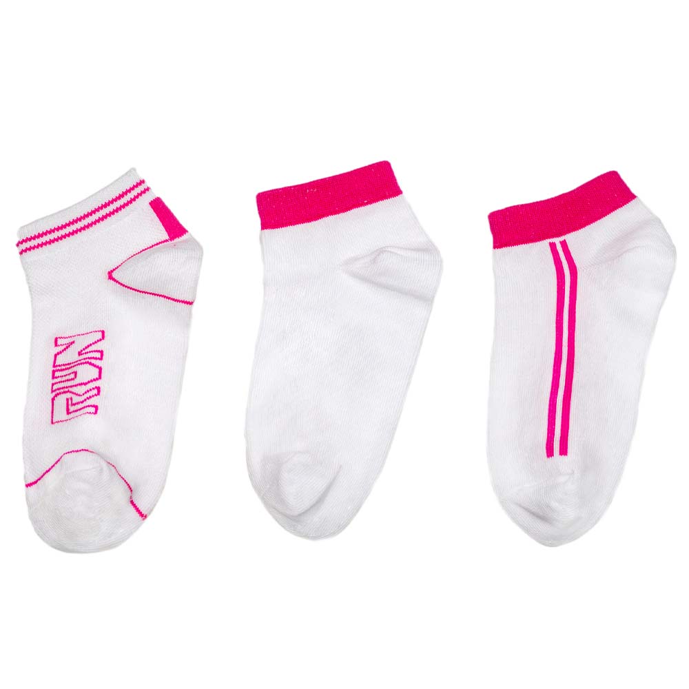 Genius - Girls 3 Pair Trainer Socks - White | Jomla.ae