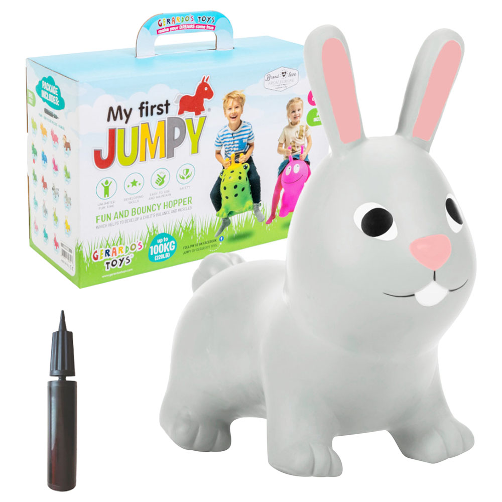 Gerardo's Toys - My First Jumpy Bunny - Grey | Jomla.ae