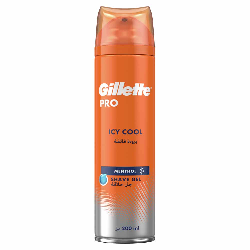 Order Gillette - Pro Icy Cool Menthol Shave Gel 200 ml Now! | Jomla.ae