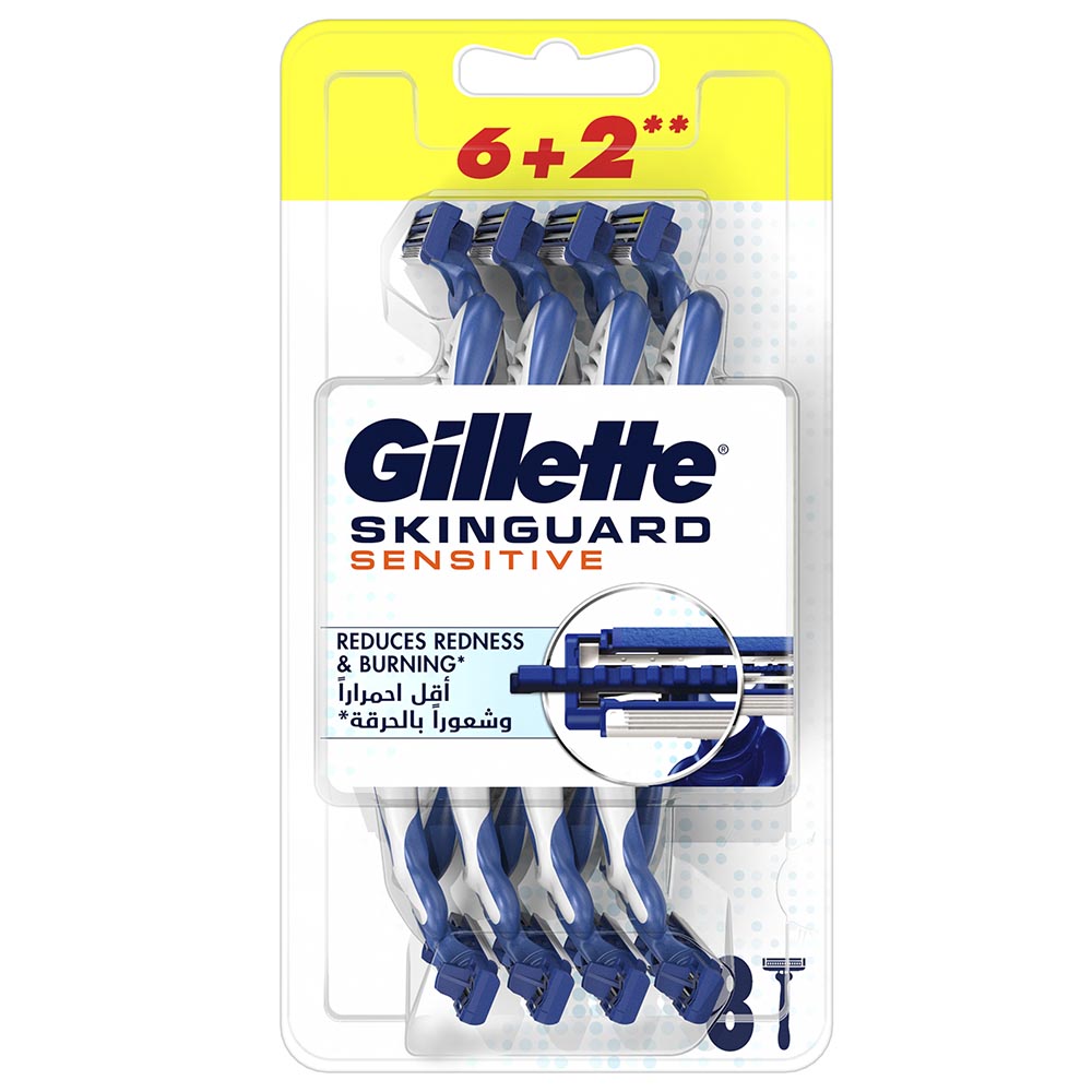 Order Gillette - SkinGuard Sensitive Disposable Razor 8pcs Now! | Jomla.ae