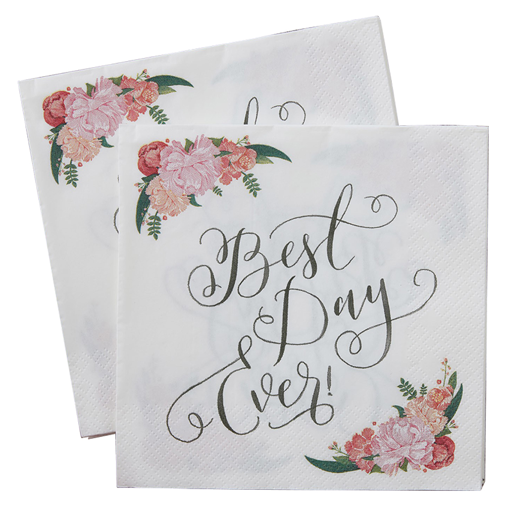Ginger Ray - Boho Paper Napkins Pack Of 20 - White | Jomla.ae