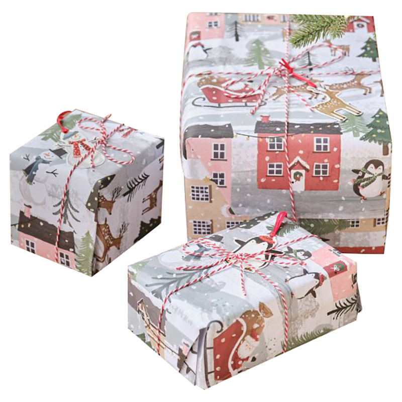 Ginger Ray - Christmas Scene Gift Wrap | Jomla.ae