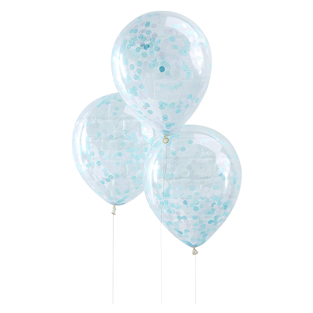 Ginger Ray - Confetti Balloons Pack Of 5 - Blue | Jomla.ae