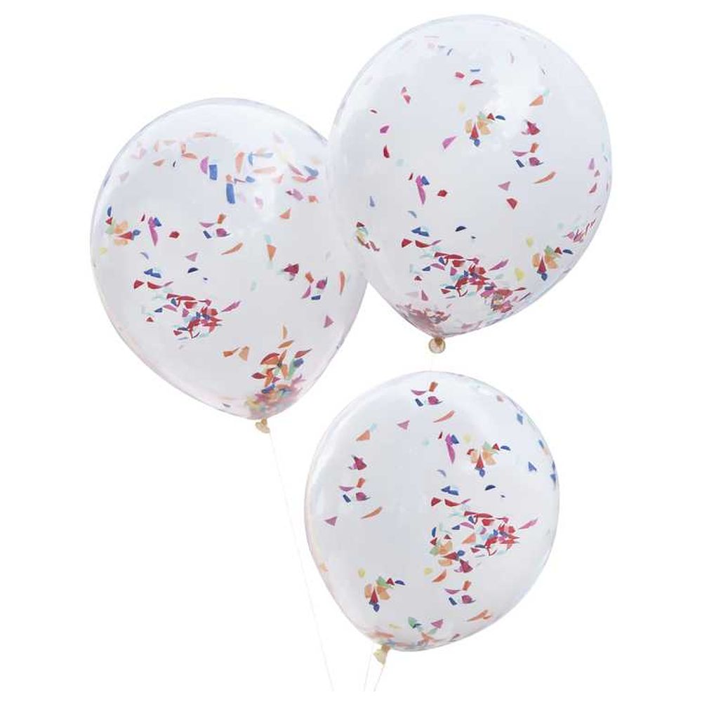Ginger Ray - Double Layered Rainbow Confetti Balloons | Jomla.ae
