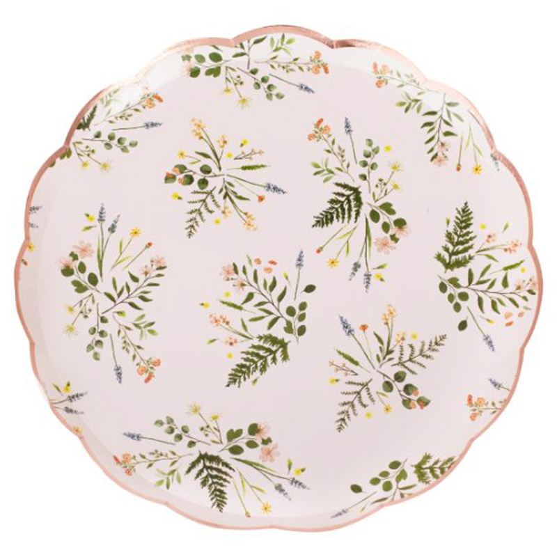 Ginger Ray - Floral Tea Party Paper Plates | Jomla.ae