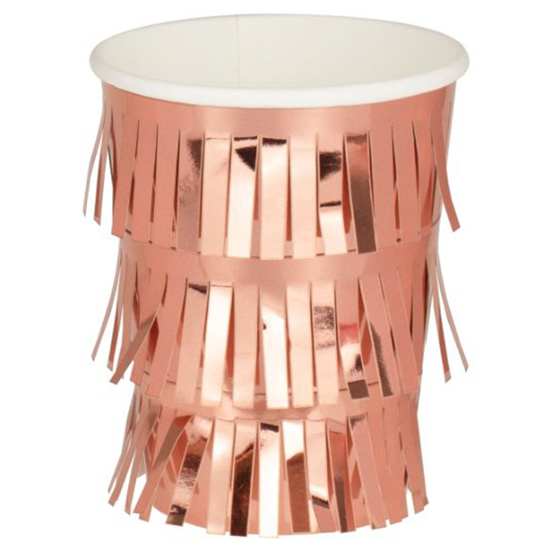 Ginger Ray - Fringe Rose Gold Paper Cups | Jomla.ae