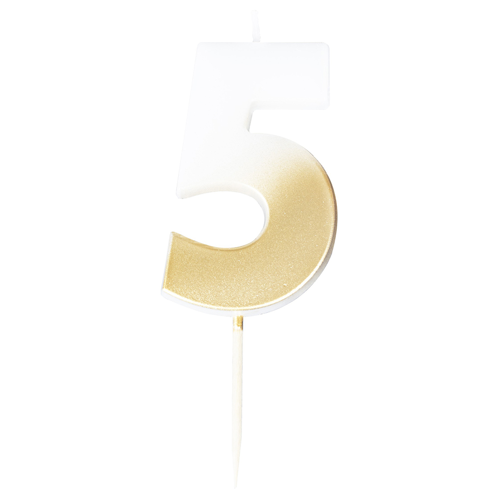 Ginger Ray - Gold Ombre 5 Number Candle | Jomla.ae