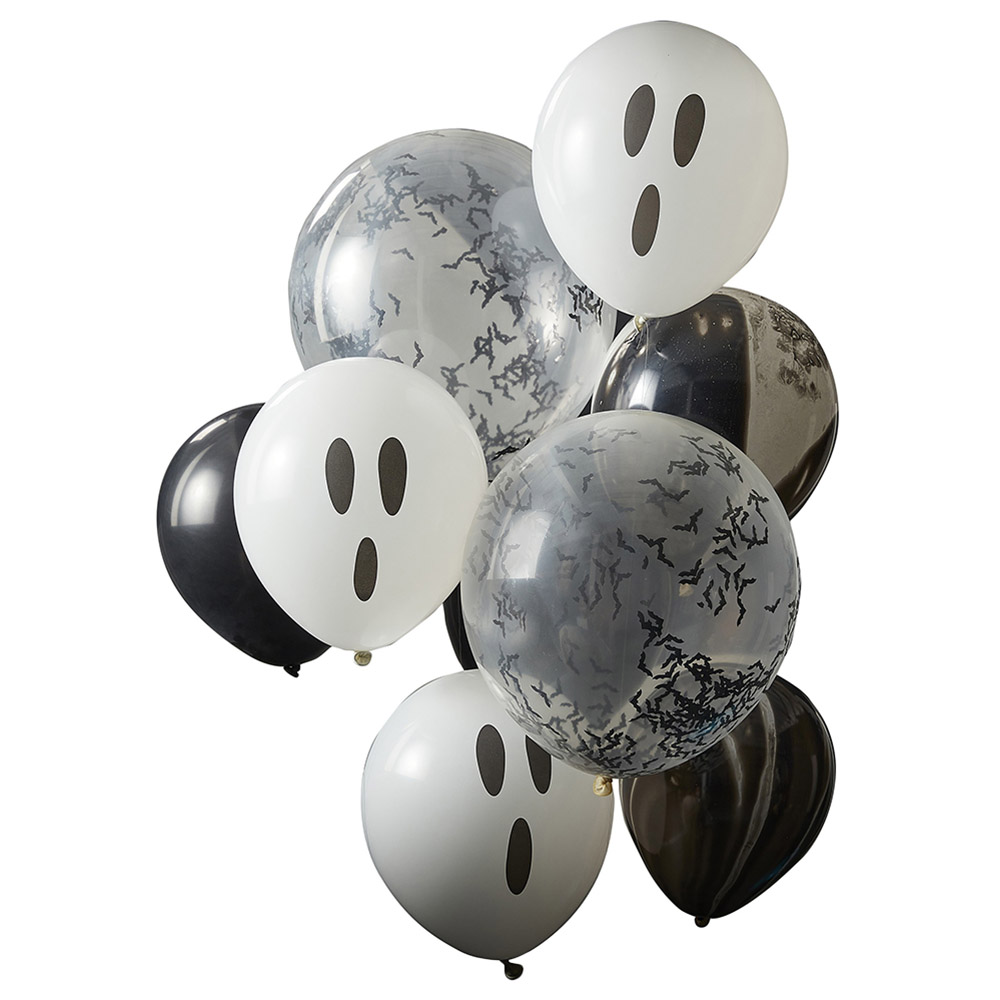 Ginger Ray - Halloween Night Ghost Balloons - 9pcs | Jomla.ae