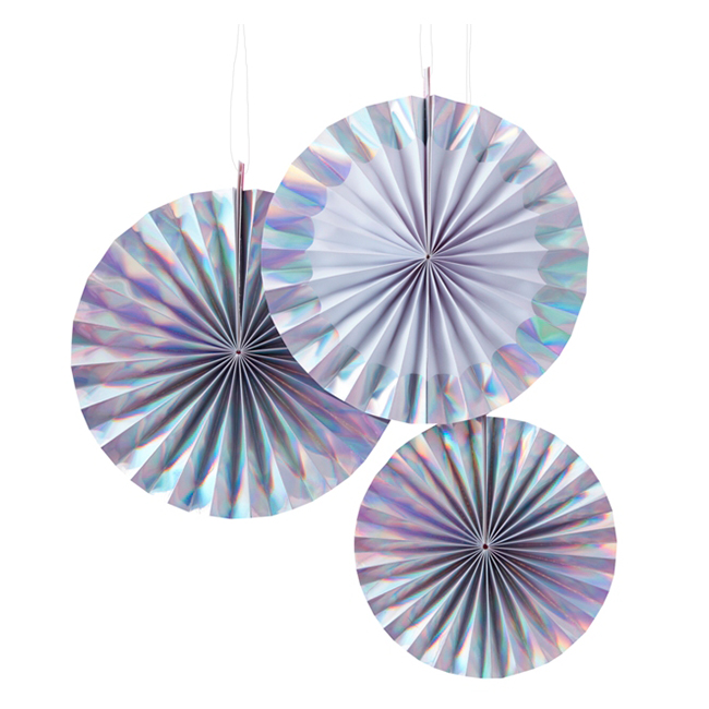 Order Ginger Ray - Iridescent Party Fan Decorations Now! | Jomla.ae