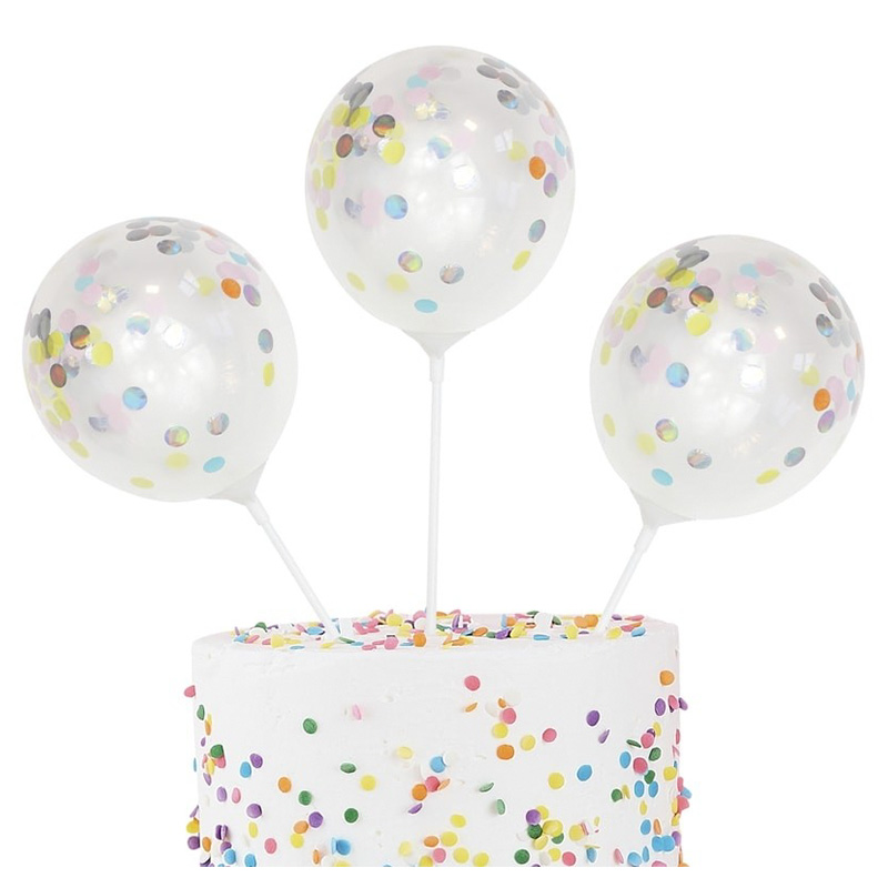 Ginger Ray Mini Cake Topper Confetti Balloons Kit White | Jomla.ae