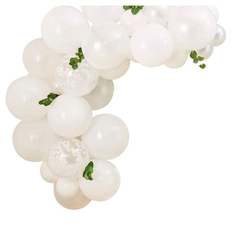 Order Ginger Ray - Mini White Balloon Arch With Foliage Now! | Jomla.ae