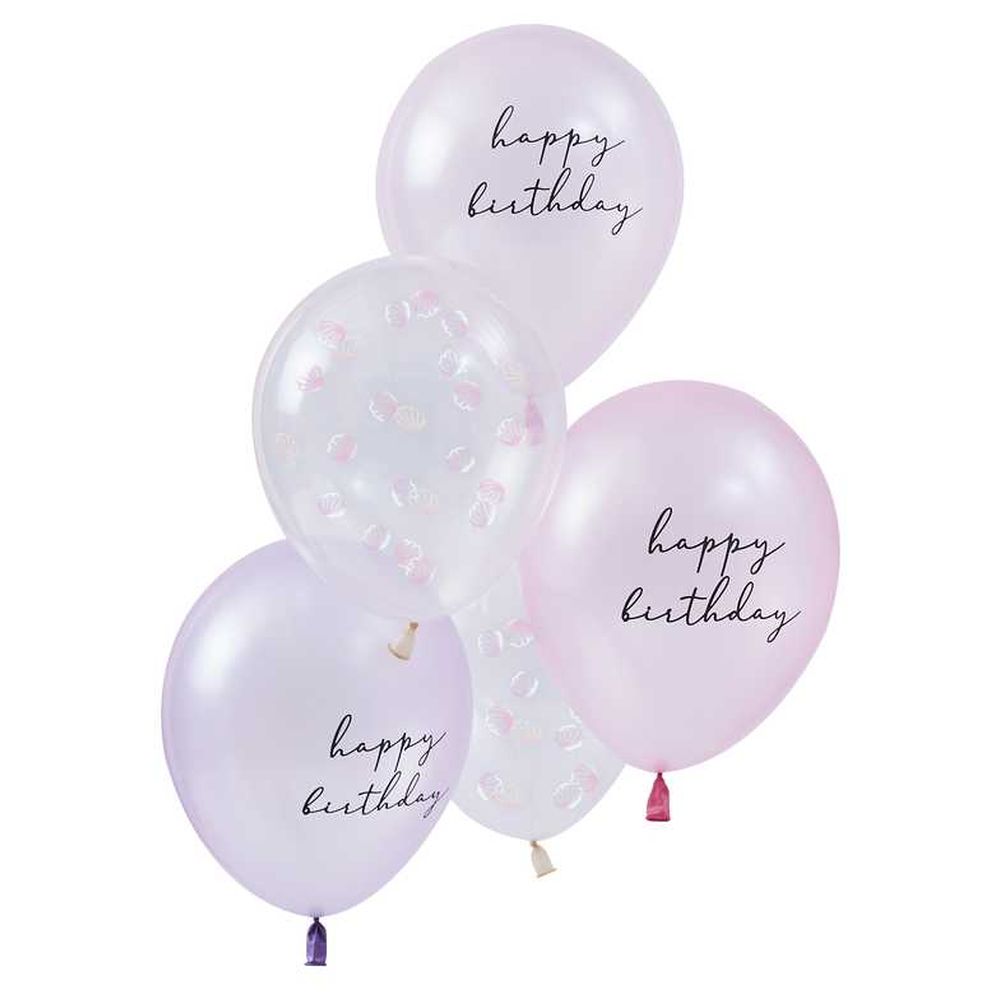 Ginger Ray - Pearlized Pink & Shell Confetti Balloons | Jomla.ae