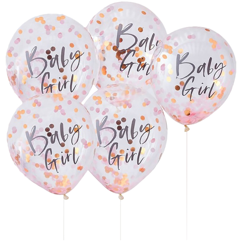 Ginger Ray - Pink Baby Girl Confetti Balloons | Jomla.ae